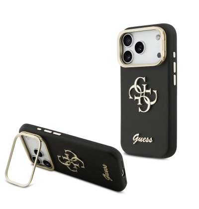 Guess PU Grained 4G Logo Stand Camera Frame Zadní Kryt pro iPhone 17 ...
