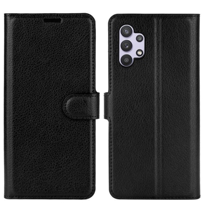 Litchi peněženkové pouzdro na mobil Samsung Galaxy A32 4G - černé ...